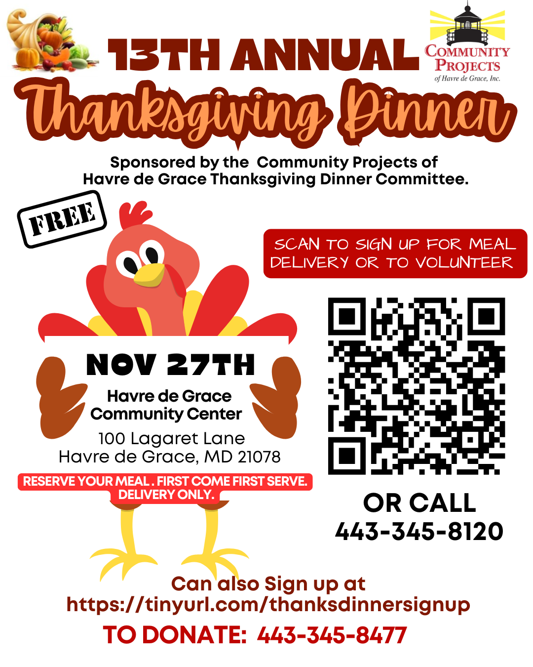 Thanksgiving Dinner – Community Projects of Havre de Grace